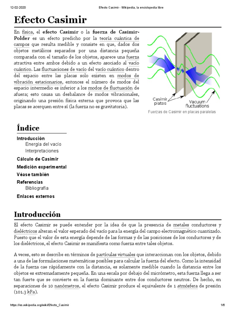Efecto Casimir | PDF | Filosofía natural | Física Aplicada e Interdisciplinaria