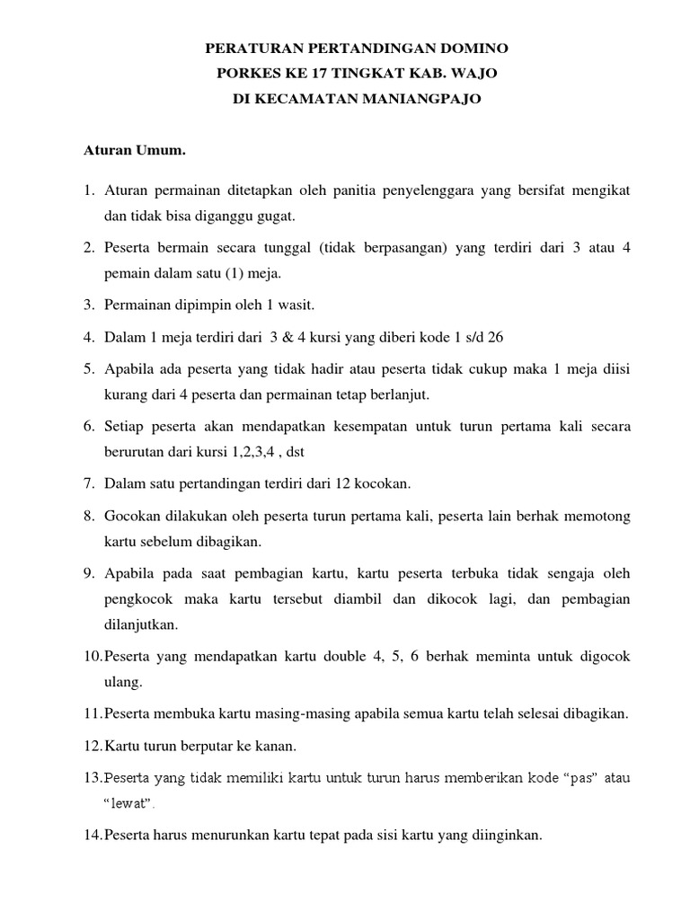 Aturan Domino FIX | PDF