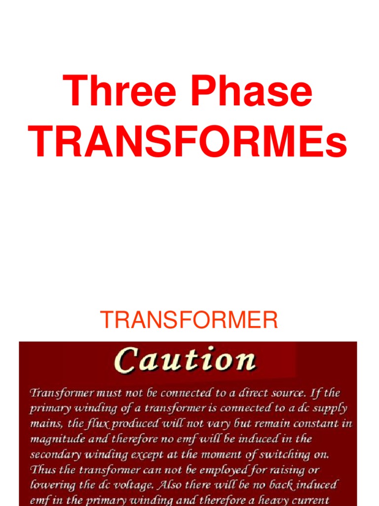 Three Phase Transformers | PDF | Transformer | Physics