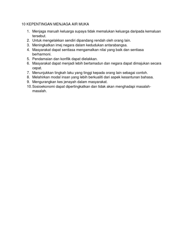 10 Kepentingan Menjaga Air Muka | PDF