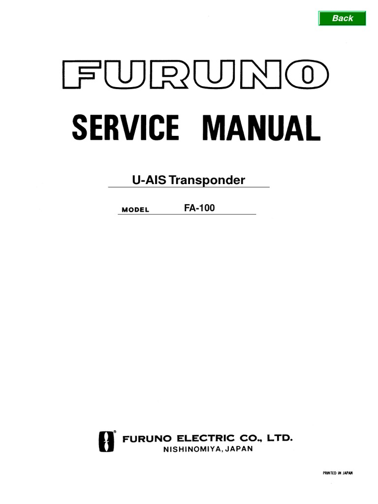 Furuno Ais Fa100 Service Manual | PDF | Telecommunications | Telecommunications Engineering