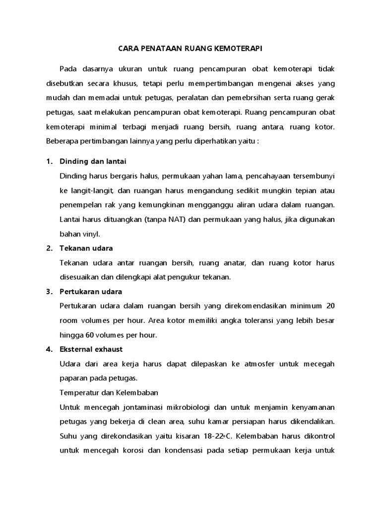 Cara Penataan Ruang Kemoterapi | PDF | Griya & Taman | Sains & Matematika