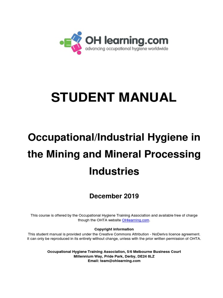 Occupational Hygiene in The Mining and Mineral Processing PDF | PDF ...