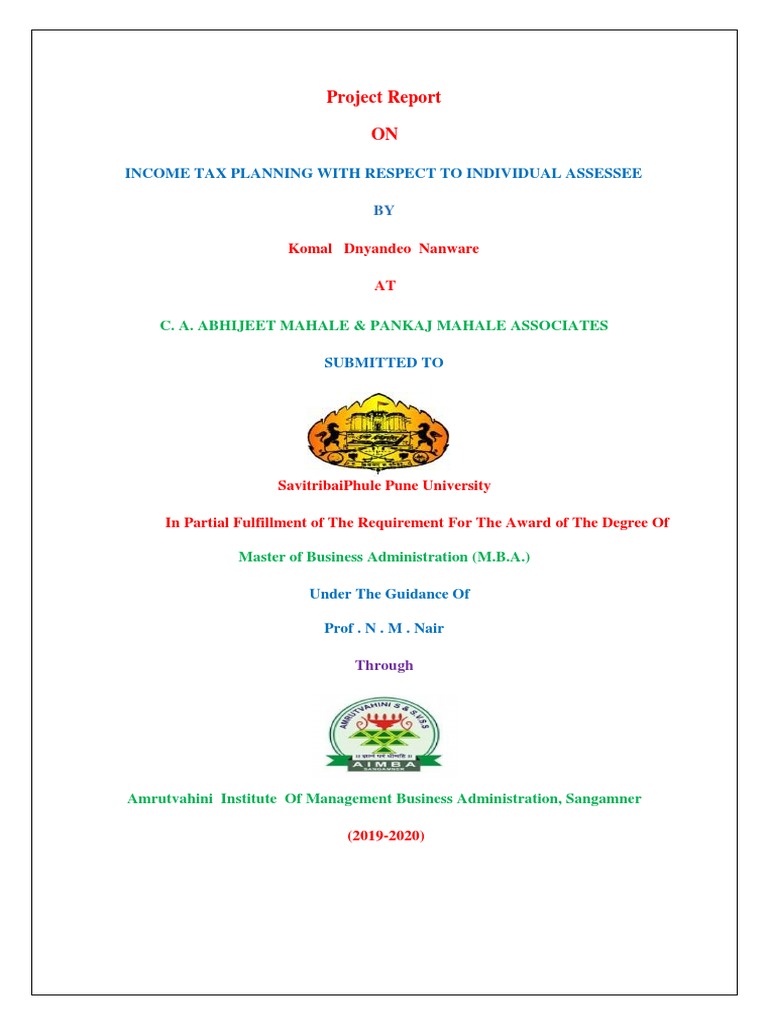 Analysis of Income Tax Planning Strategies for Individual Taxpayers ...