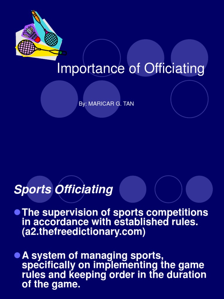 Importance of Officiating | PDF | Referee | Leisure