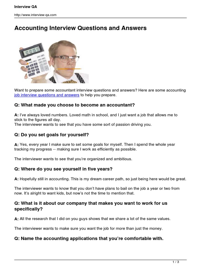 Accounting Interview Questions and Answers | PDF | Interview