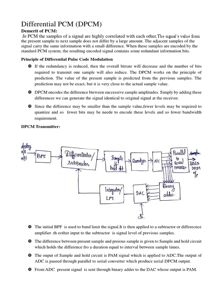 DPCM | PDF | Analog To Digital Converter | Sampling (Signal Processing)