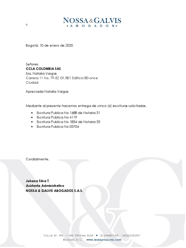 Carta Remisión Documentos | PDF