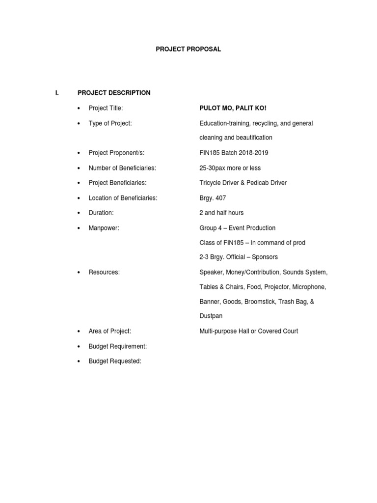 Project Proposal | PDF | Recycling | Waste