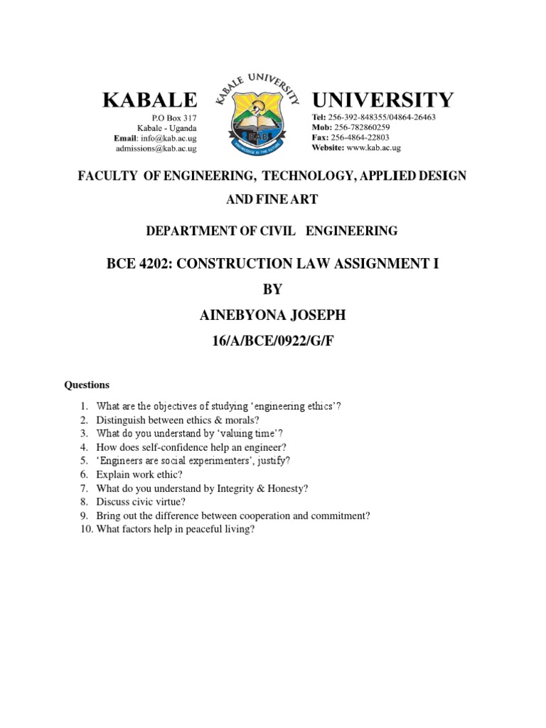 Construction Ethics PDF | PDF | Integrity | Morality