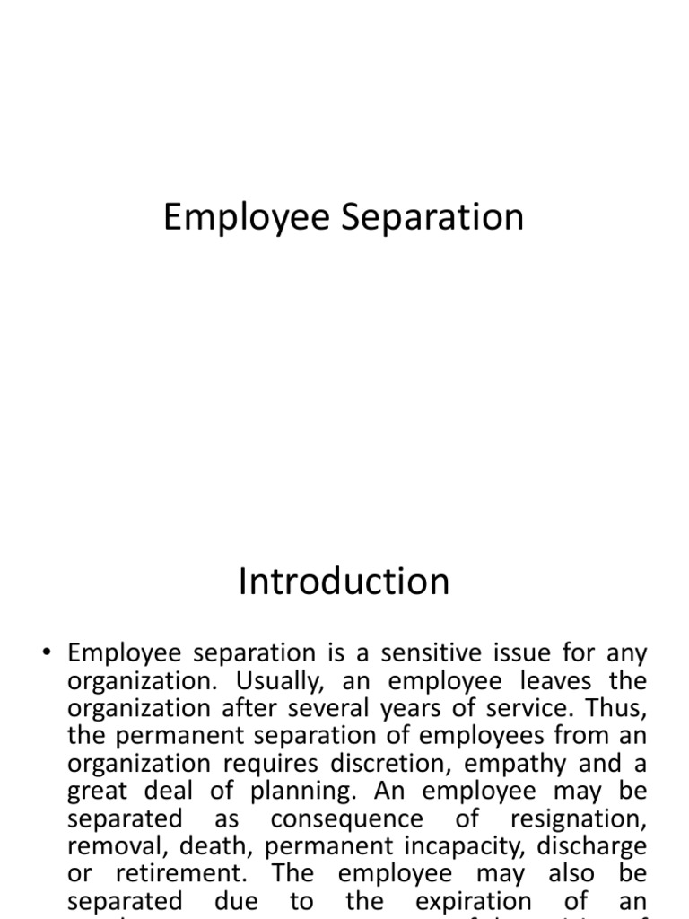 Managing Employee Separations: A Guide to Understanding the Causes and ... Managing Employee Separations: A Guide to Understanding the Causes and ...