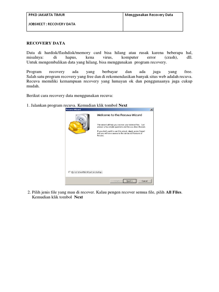Recovery Data Menggunakan Recuva PDF | PDF | Komputer