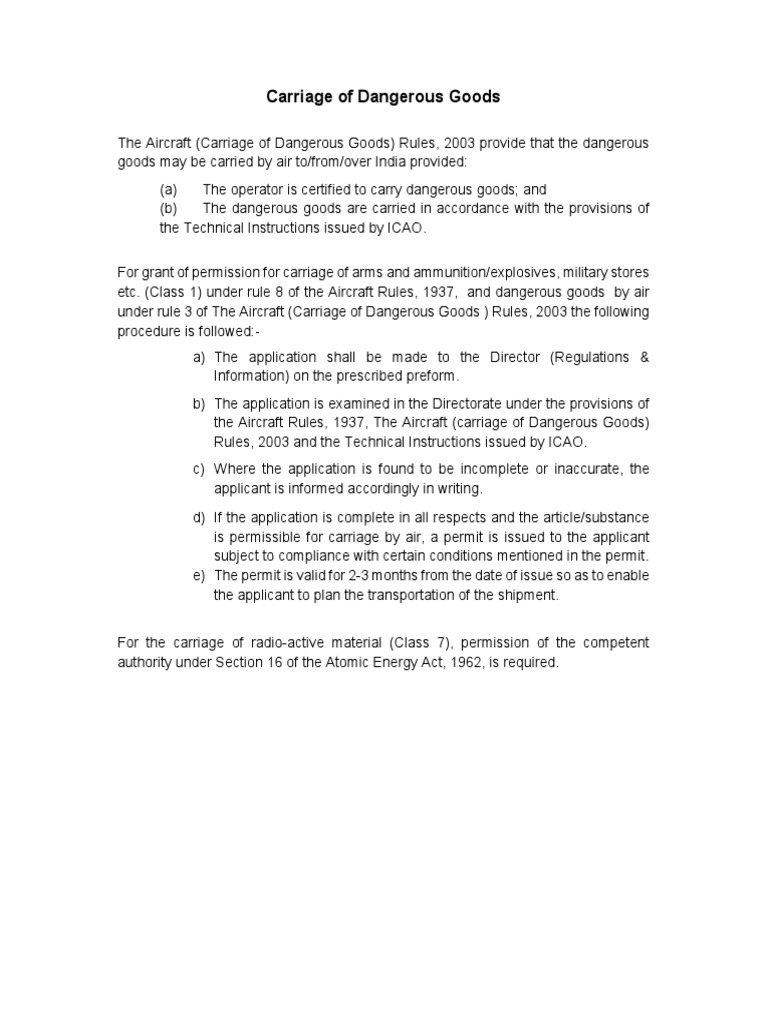 Carriage of Dangerous Goods PDF | PDF | Dangerous Goods | Justice
