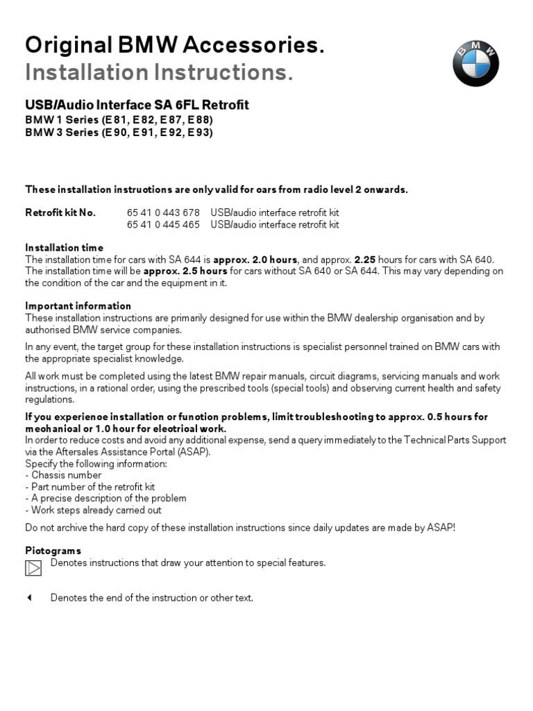 BMW USB Retrofit 1 | PDF | Electrical Connector | Usb