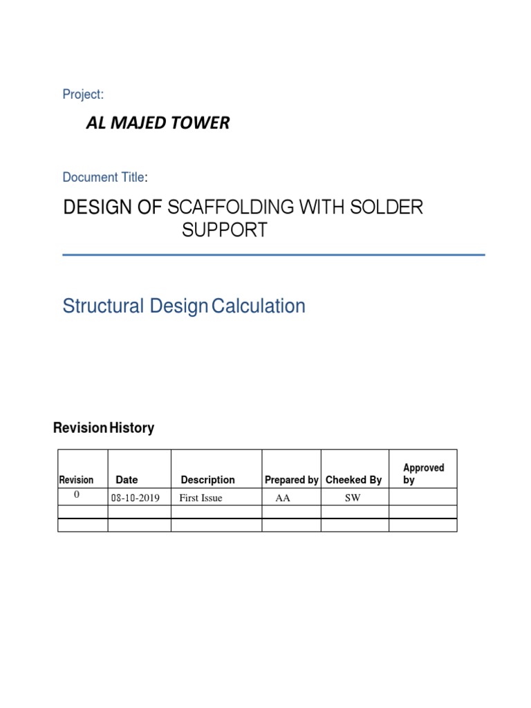 DESIGN CALCULATION For Scaffolding Platform | PDF