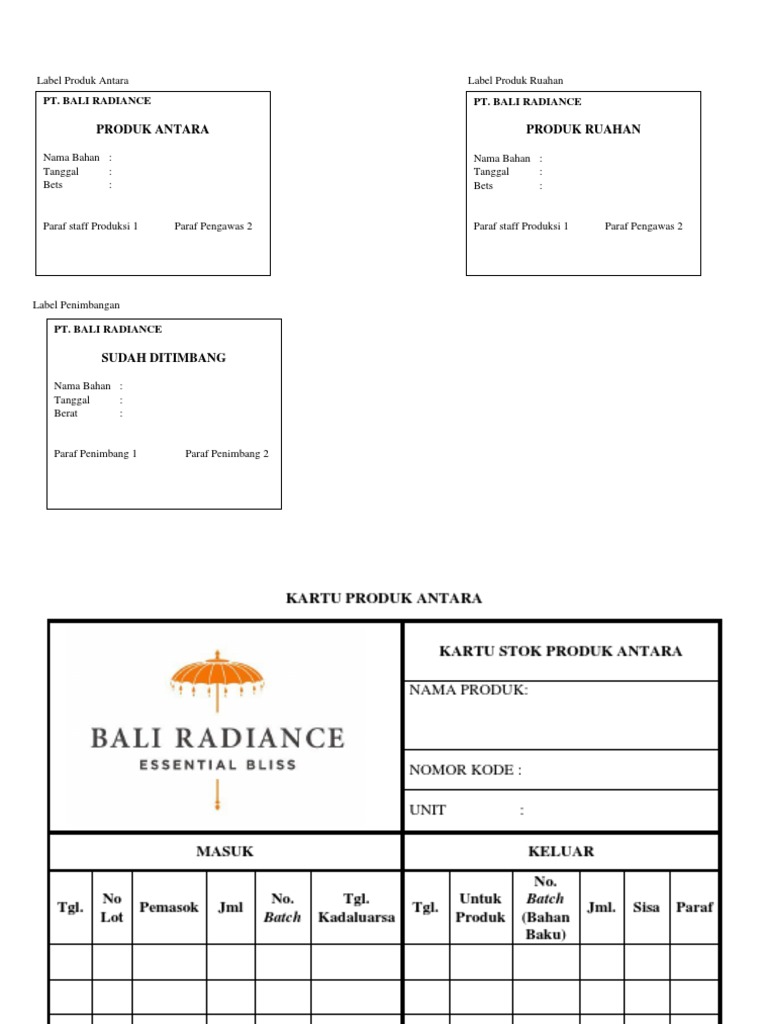 Label Produk AntaraLabel Produk Ruahan | PDF