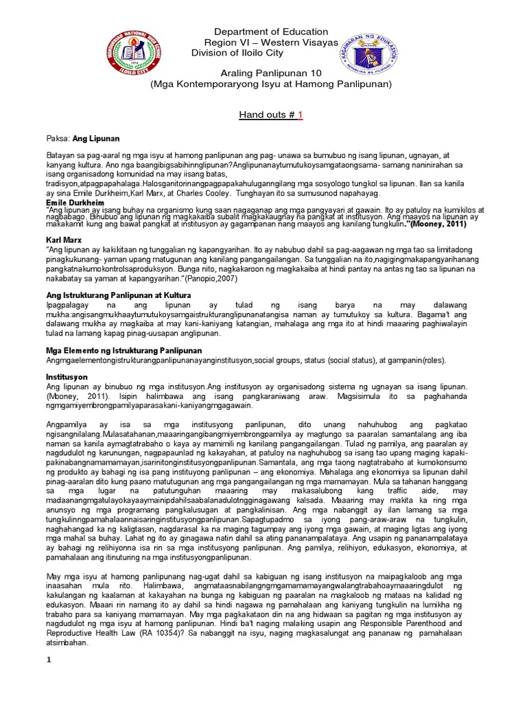 Ap 10 Reviewer Complete 1ST Grading June 2019 | PDF