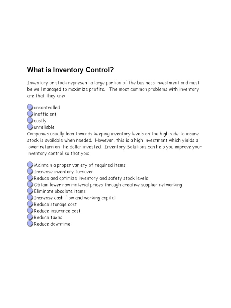 What Is Inventory Control | PDF | Inventory | Business Process Management