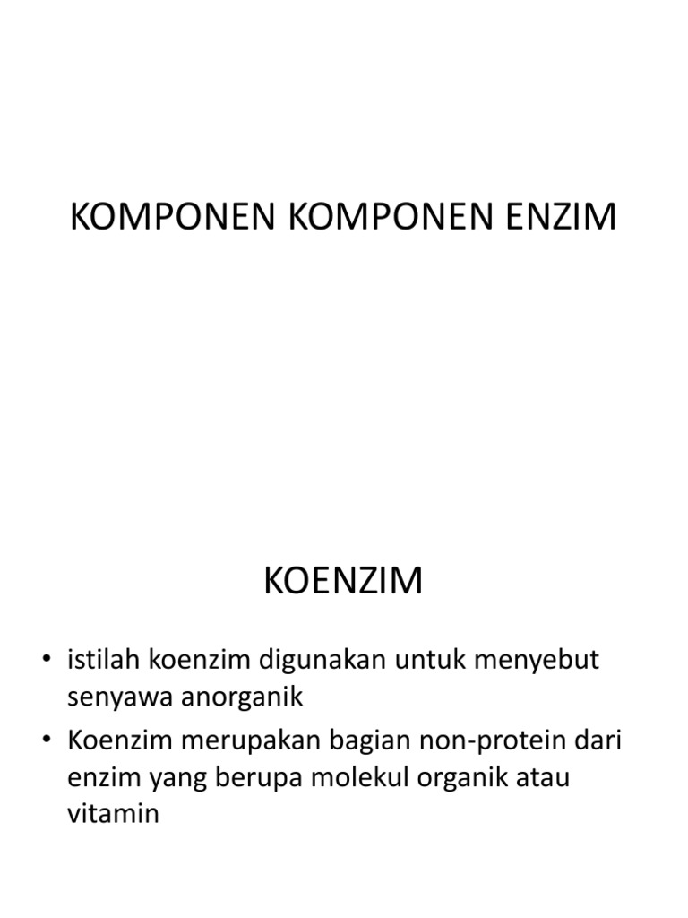 Komponen Komponen Enzim | PDF