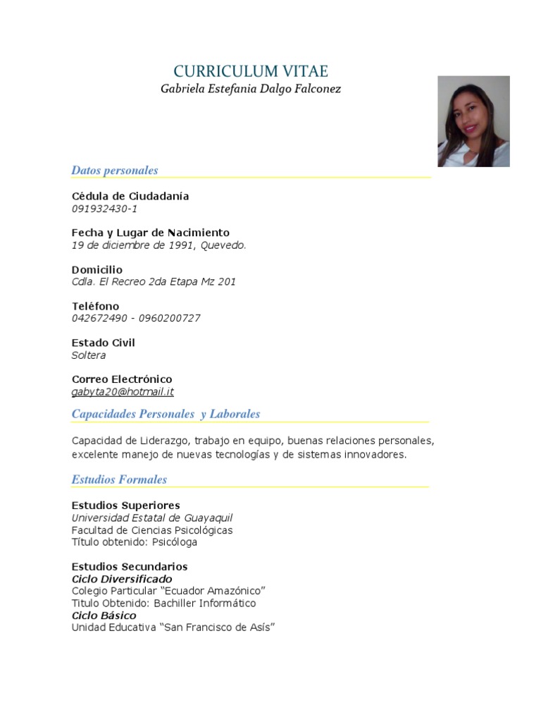 Curriculum Vitae. Deber | PDF