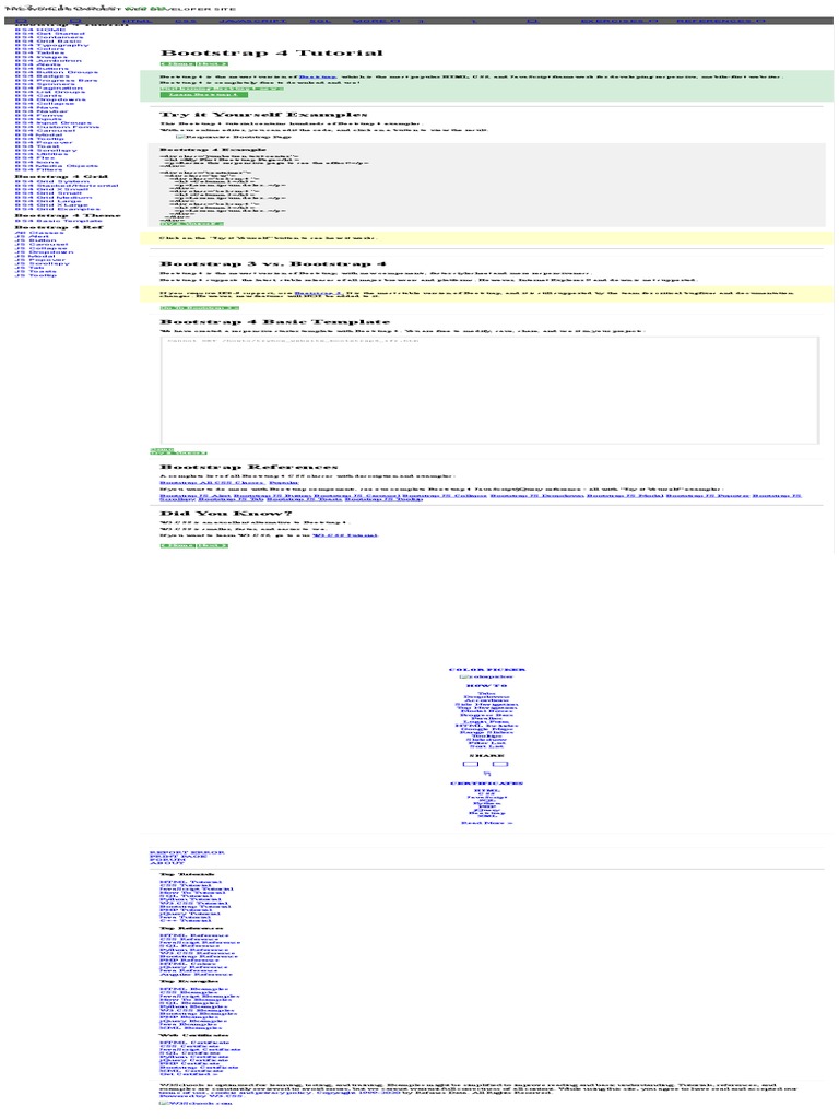 Bootstrap 4 Tutorial | PDF | Bootstrap (Front End Framework) | J Query