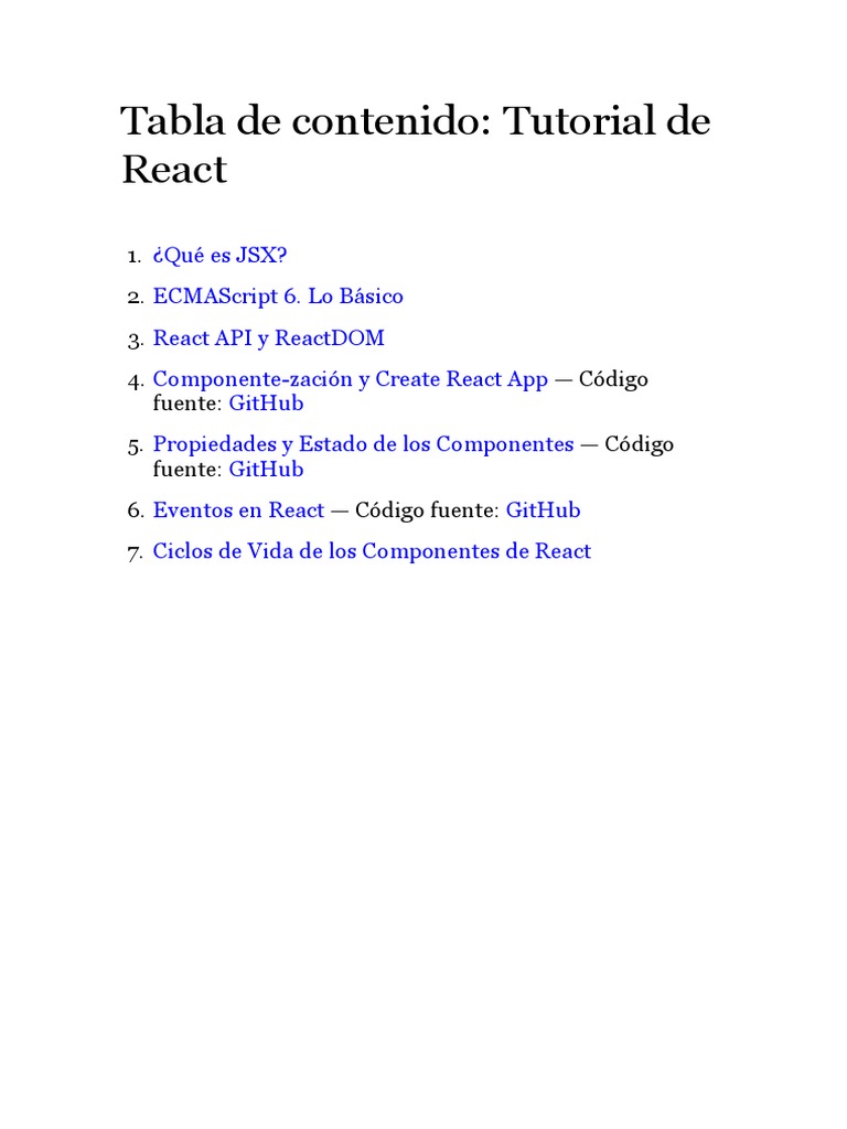Tutorial de React | Descargar gratis PDF | Script Java | HTML