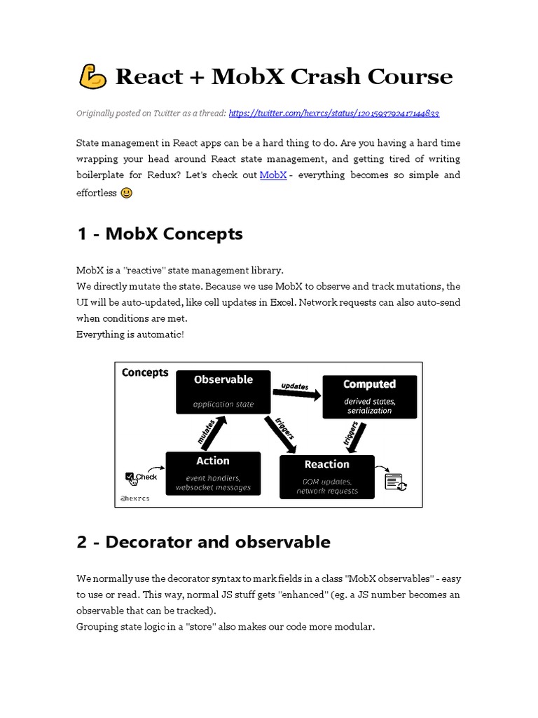 React Mobx Crash Course Pdf