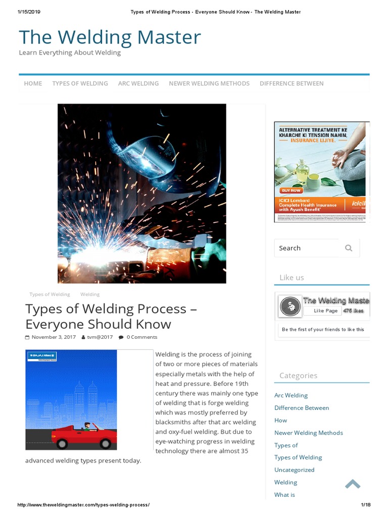 Types of Welding Process - Everyone Should Know - The Welding Master ...
