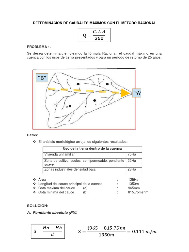 Ejercicio de Caudal Maximo.001 | PDF | Enseñanza de matemática | Naturaleza