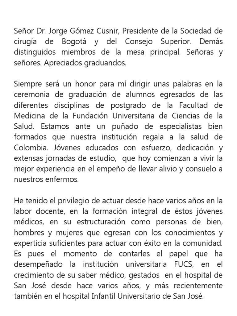 Discurso I Pdf Hospital Medicina