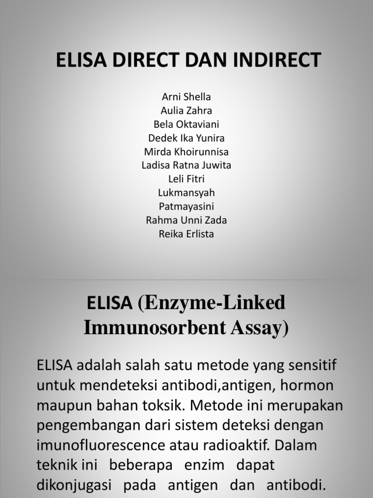Elisa Direct Dan Indirect | PDF | Pengembangan Diri | Sains & Matematika