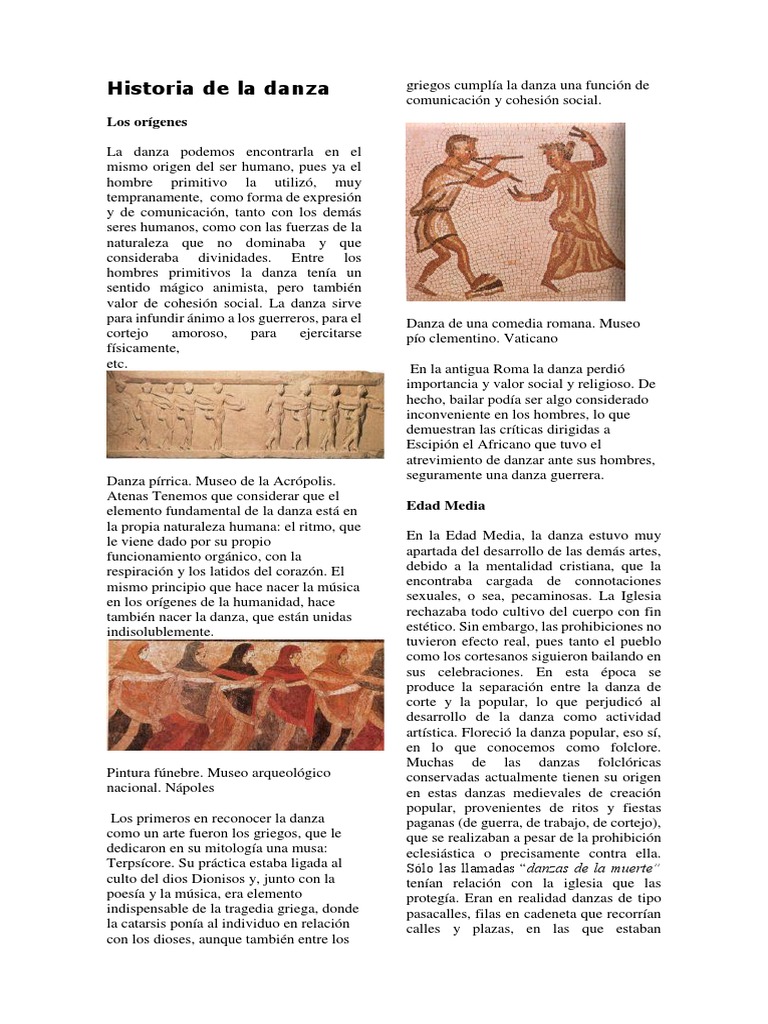 Historia de La Danza | PDF | Bailes | Ballet