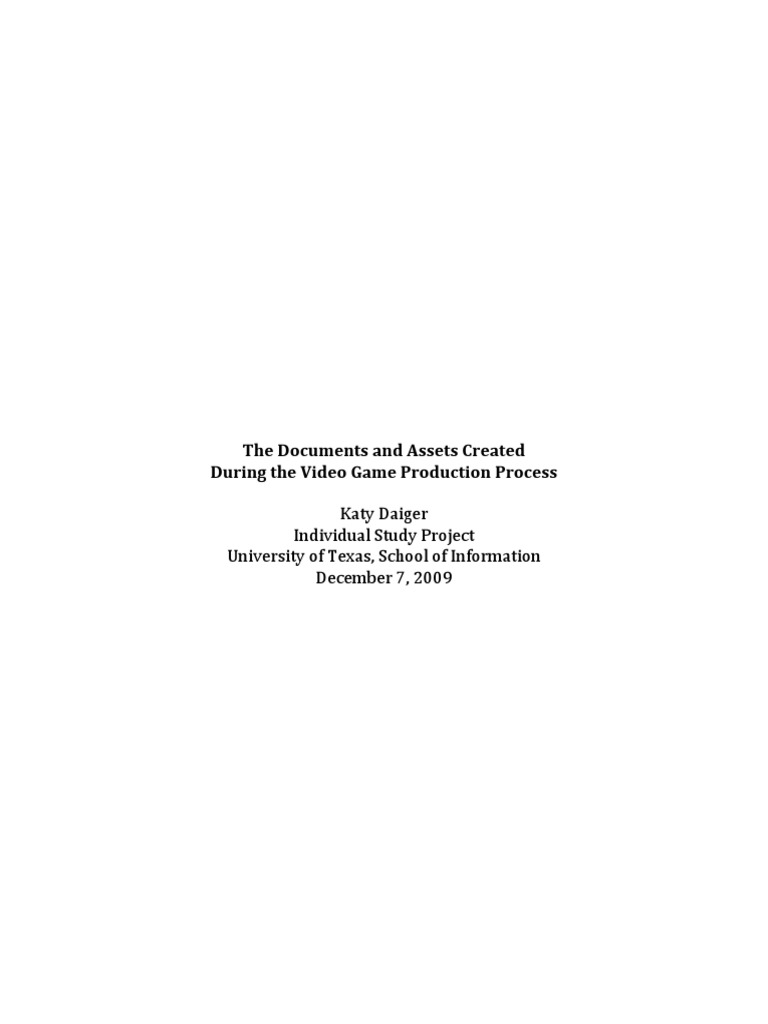 Video Game Production Documents | PDF | Video Games | Wiki