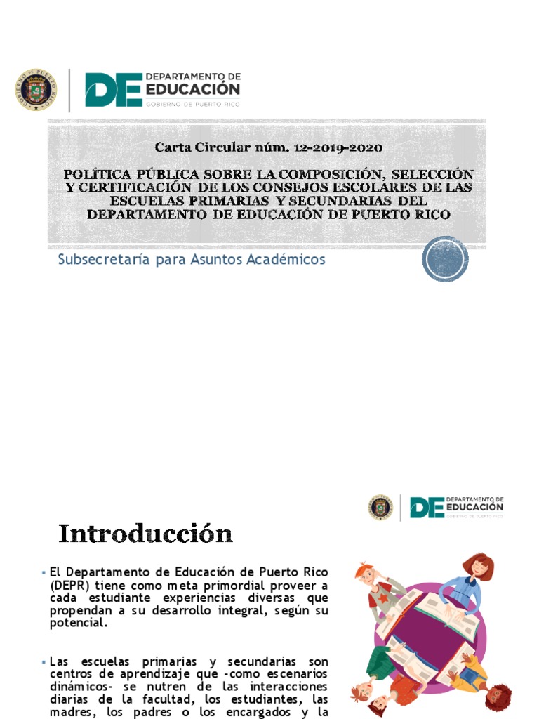 PPT Carta Circular núm. 12-2019-2020 POLÍTICA PÚBLICA SOBRE LA ...