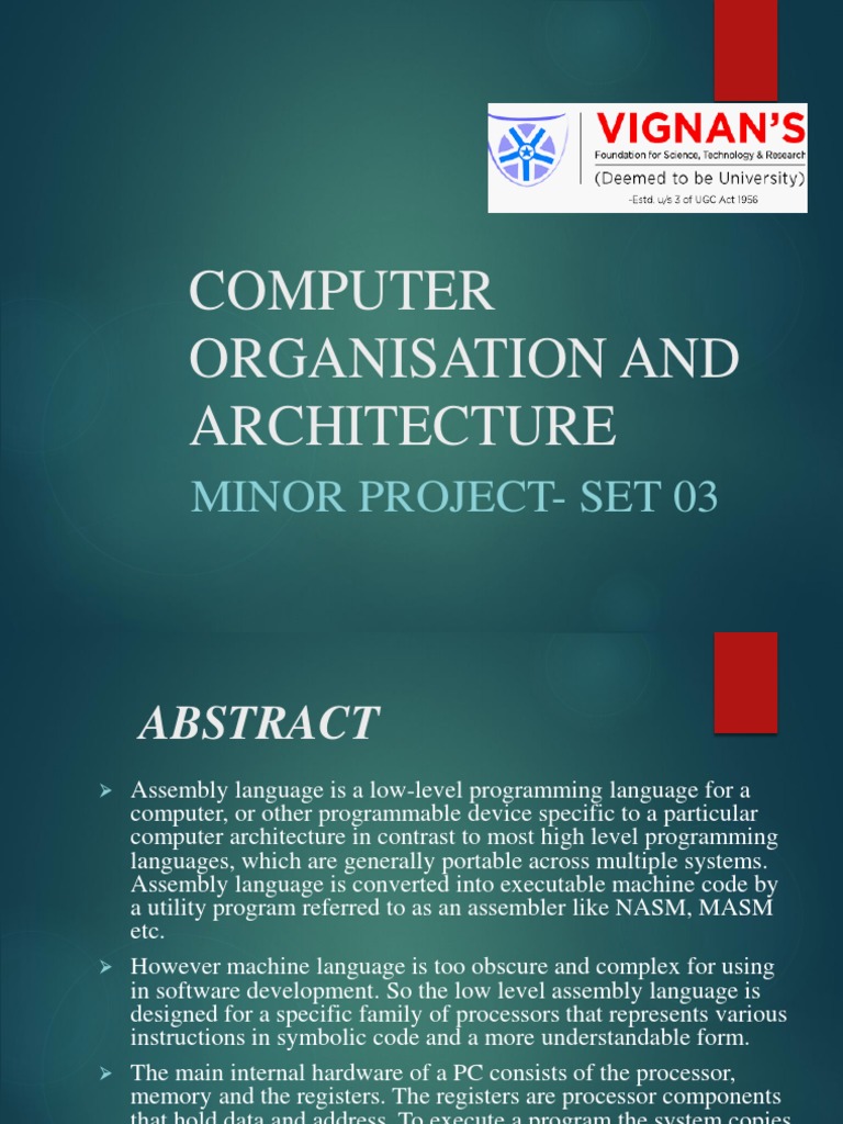 Computer Organisation and Architecture | PDF | Assembly Language ...