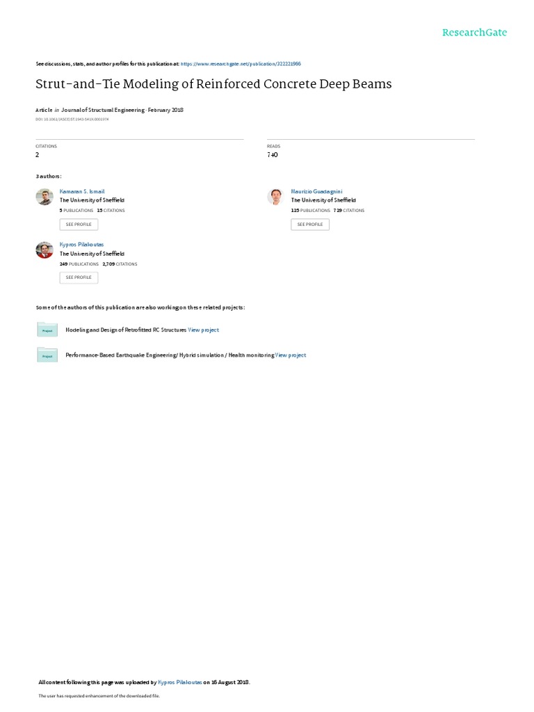 Strut-and-Tie Modeling of Reinforced Concrete Deep PDF | PDF | Strength ...