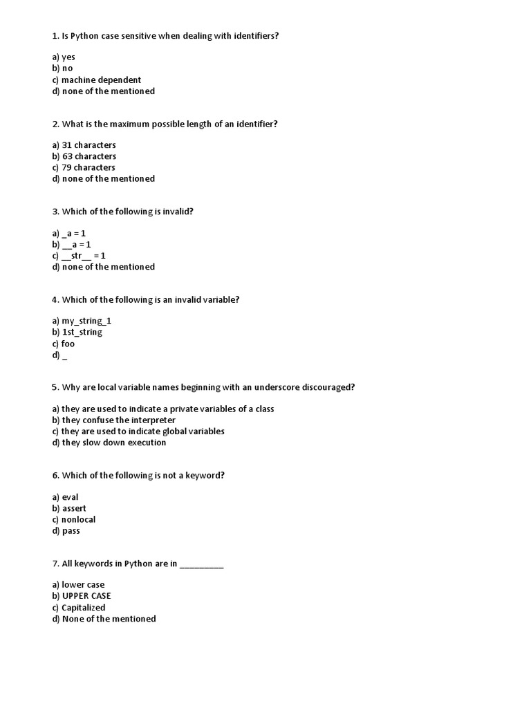 Python Test 2 Objective | PDF | Data Type | Integer (Computer Science)