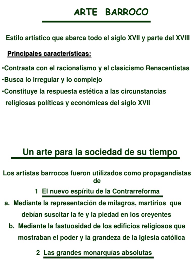 Arte BARROCO 3º Eso | PDF | Barroco | Medios de arte