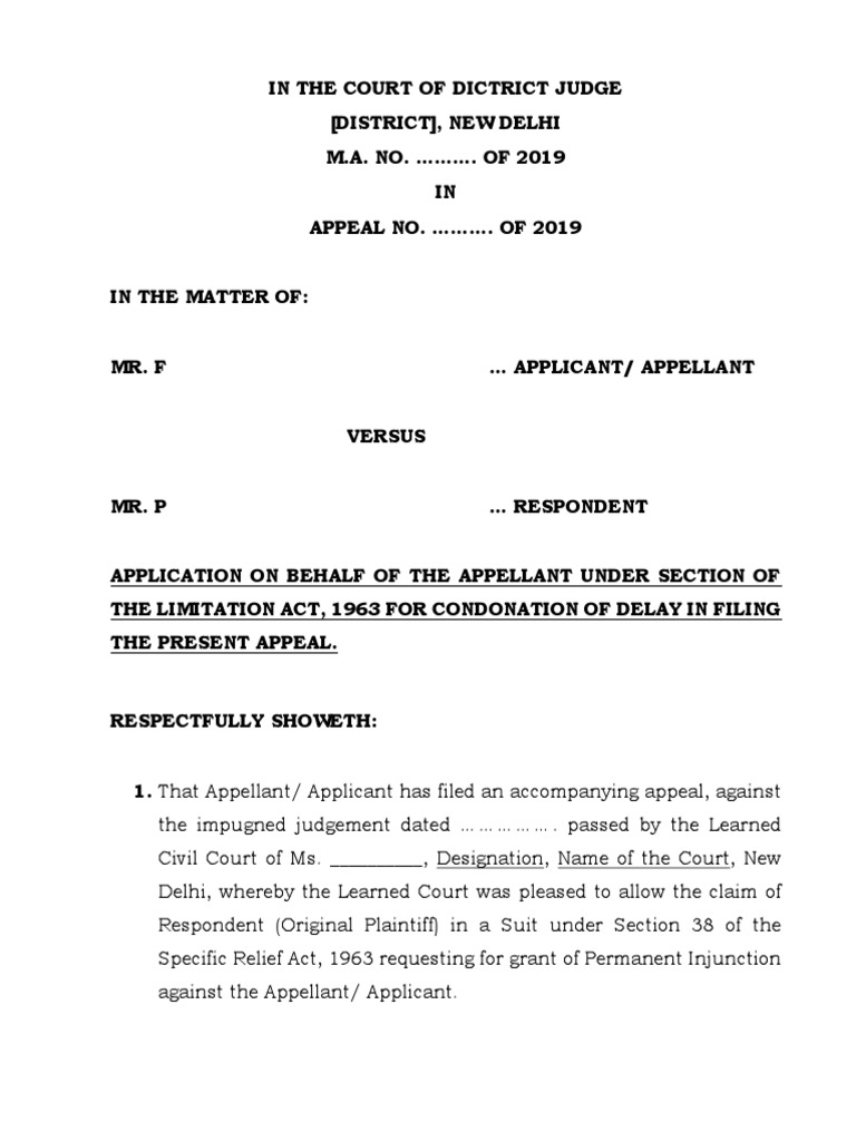 Section 5 of Limitation Act, 1963. | PDF | Lawsuit | Appeal