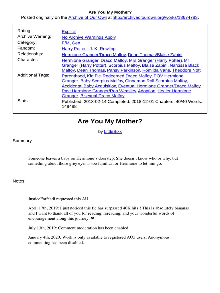 Are You My Mother PDF | PDF | Contemporary Fantasy Novels | Harry ...