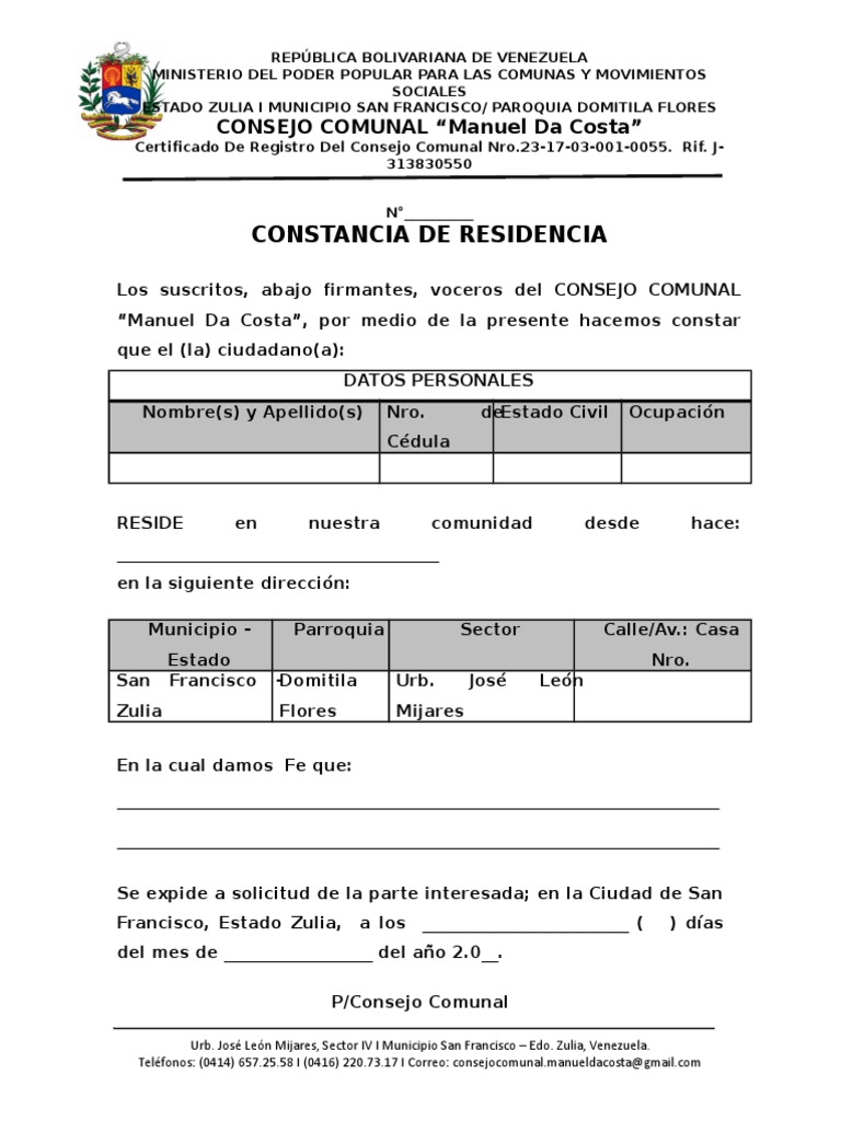 Cartas Del Consejo Comunal | PDF | Venezuela | Gobierno