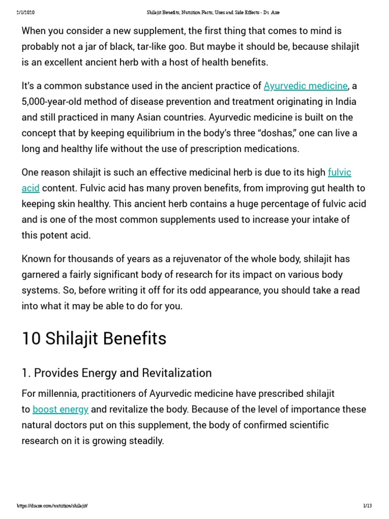 Shilajit Benefits, Nutrition Facts, Uses and Side Effects - Dr. Axe ...