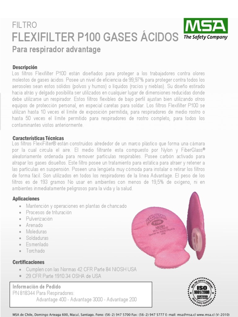 04-02-075 - Ficha MSA Flexifilter P100 818344 | PDF