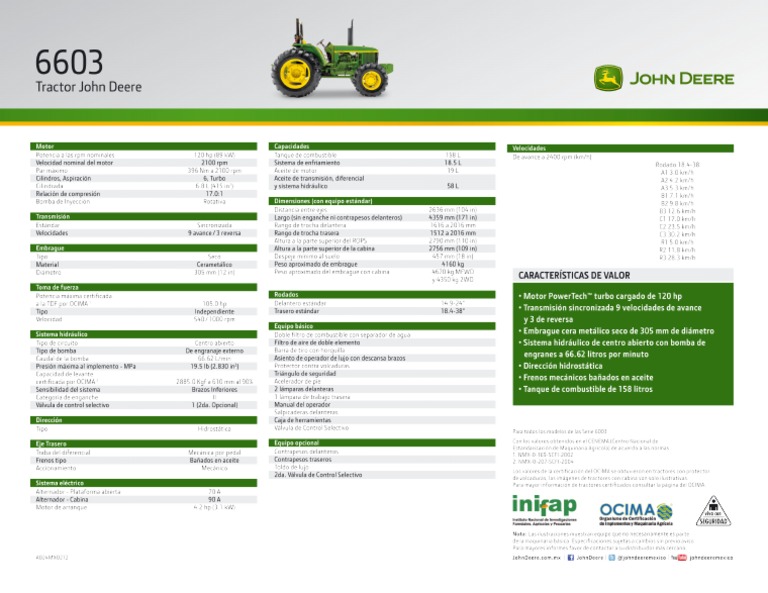 John Deere 6603 PDF | PDF