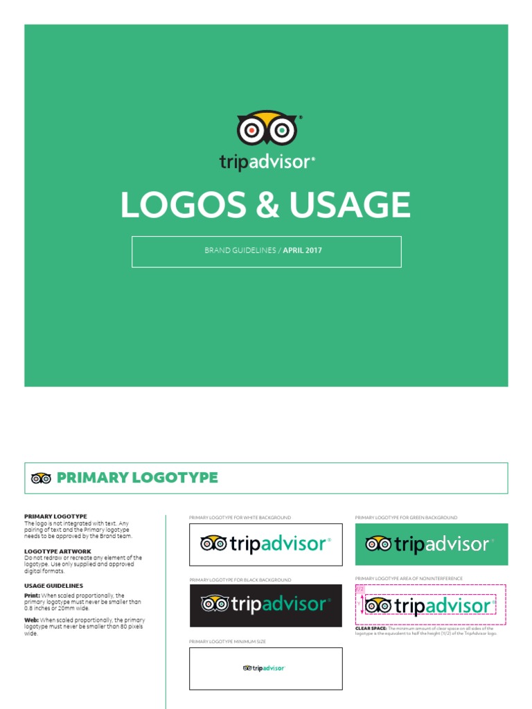 TripAdvisor Logo Guidelines 5 15 17 PDF | PDF | Logos | Trademark