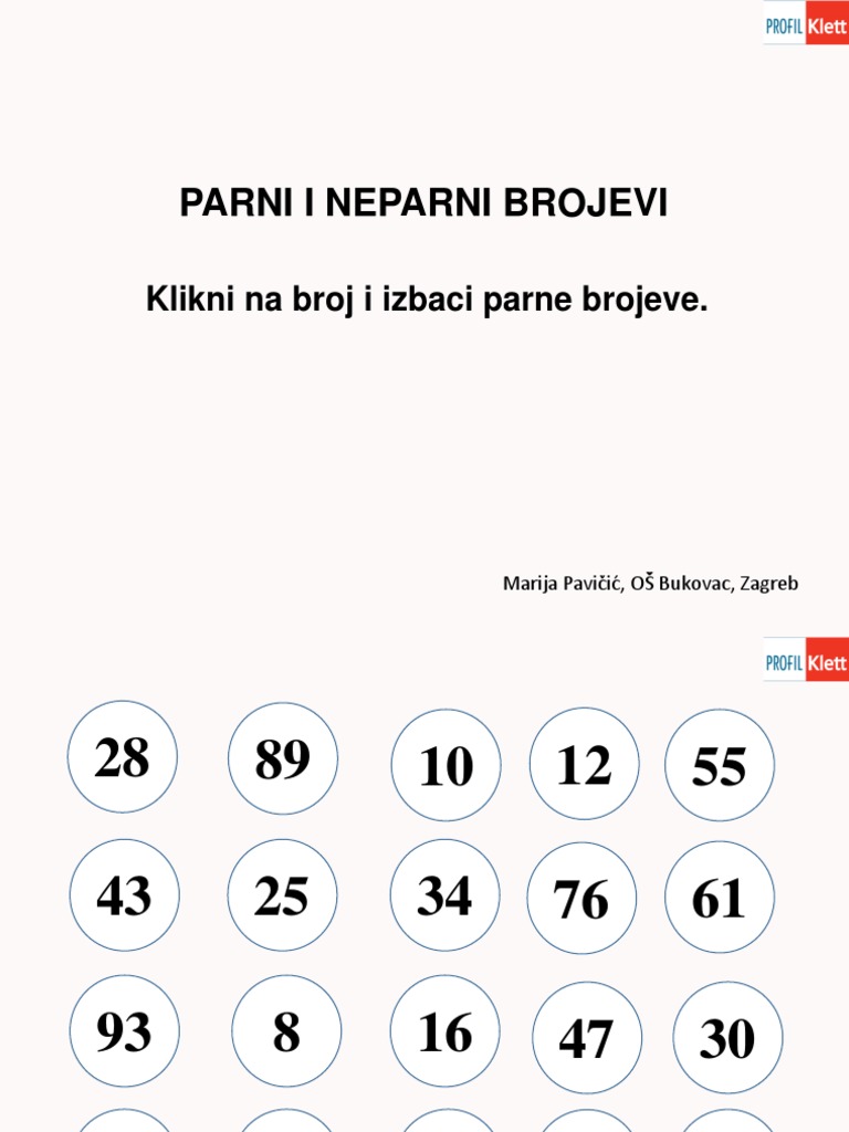 Parni I Neparni Brojevi | PDF