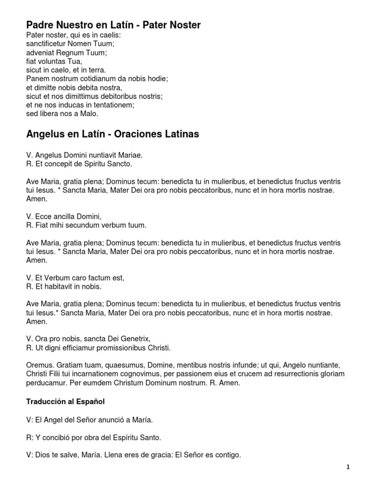 Oraciones en Latín | PDF | Oración Cristiana | Liturgia Catolica