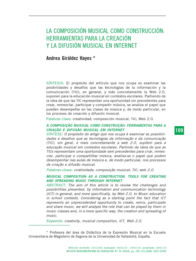 La Composicion Musical, Articulo PDF | PDF