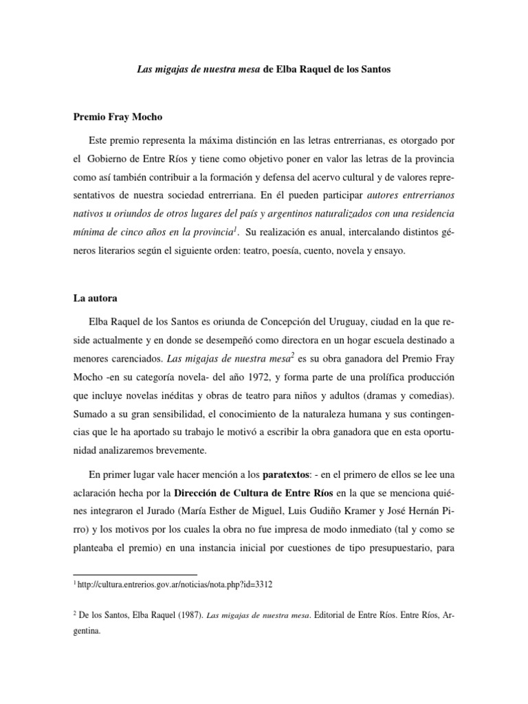 Las Migajas de Nuestra Mesa. | PDF