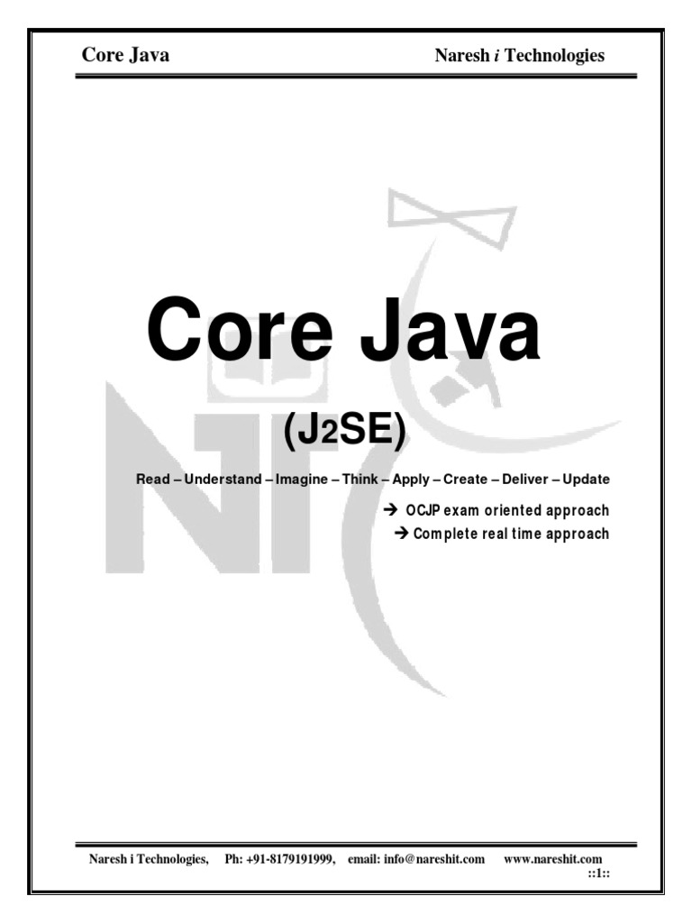 Core Java Complete Notes J2se Ocjp Pdf Java Virtual Machine